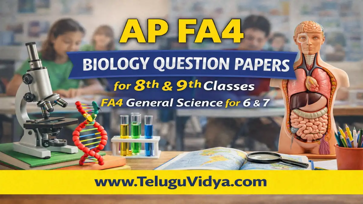 AP FA4 Biology Question Papers 2026 for 8th & 9th Classes - FA4 General ...